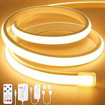 Amazon.com: Lamomo COB LED Strip Lights 20Ft, Warm White Dimmable Self ...