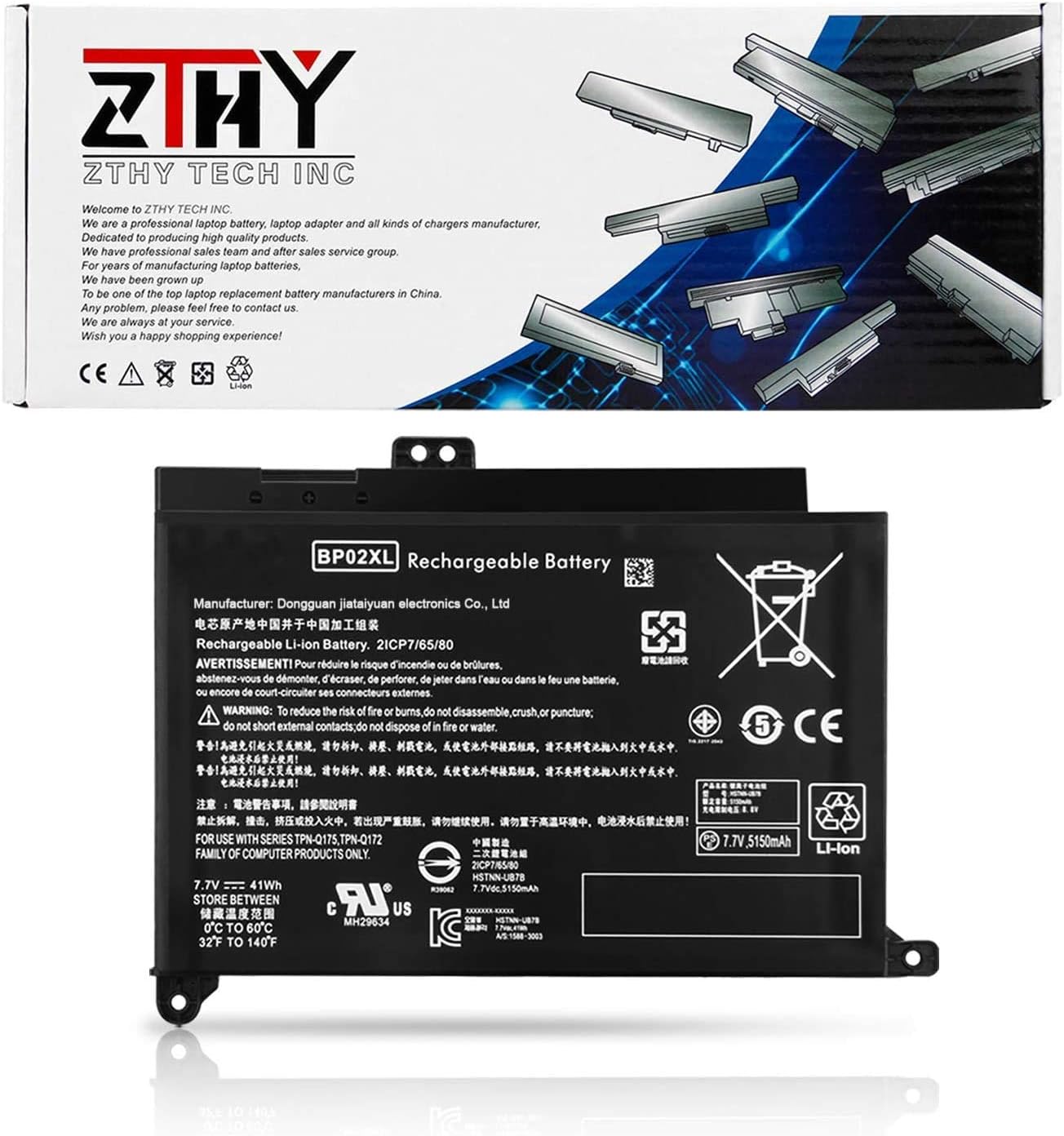 ZTHY BP02XL 849909-850 Battery for HP Pavilion Notebook PC 15 15-AU000 ...