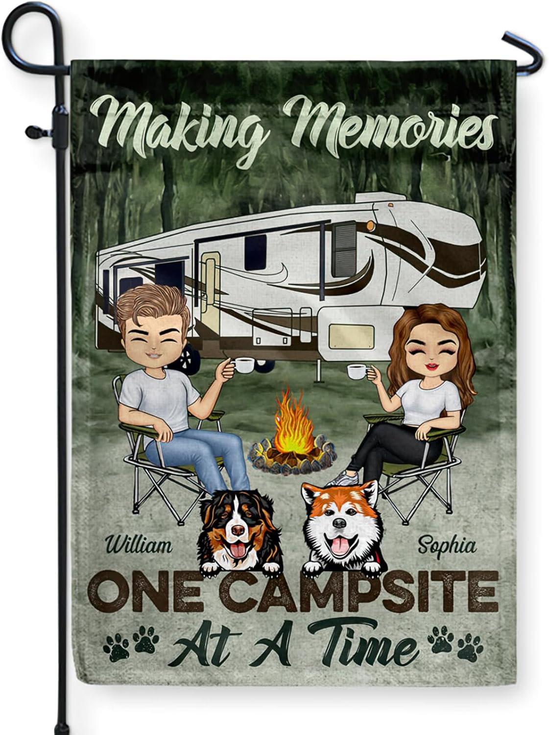 Amazon.com : Personalized Camping Garden Flag, Making Memories One ...