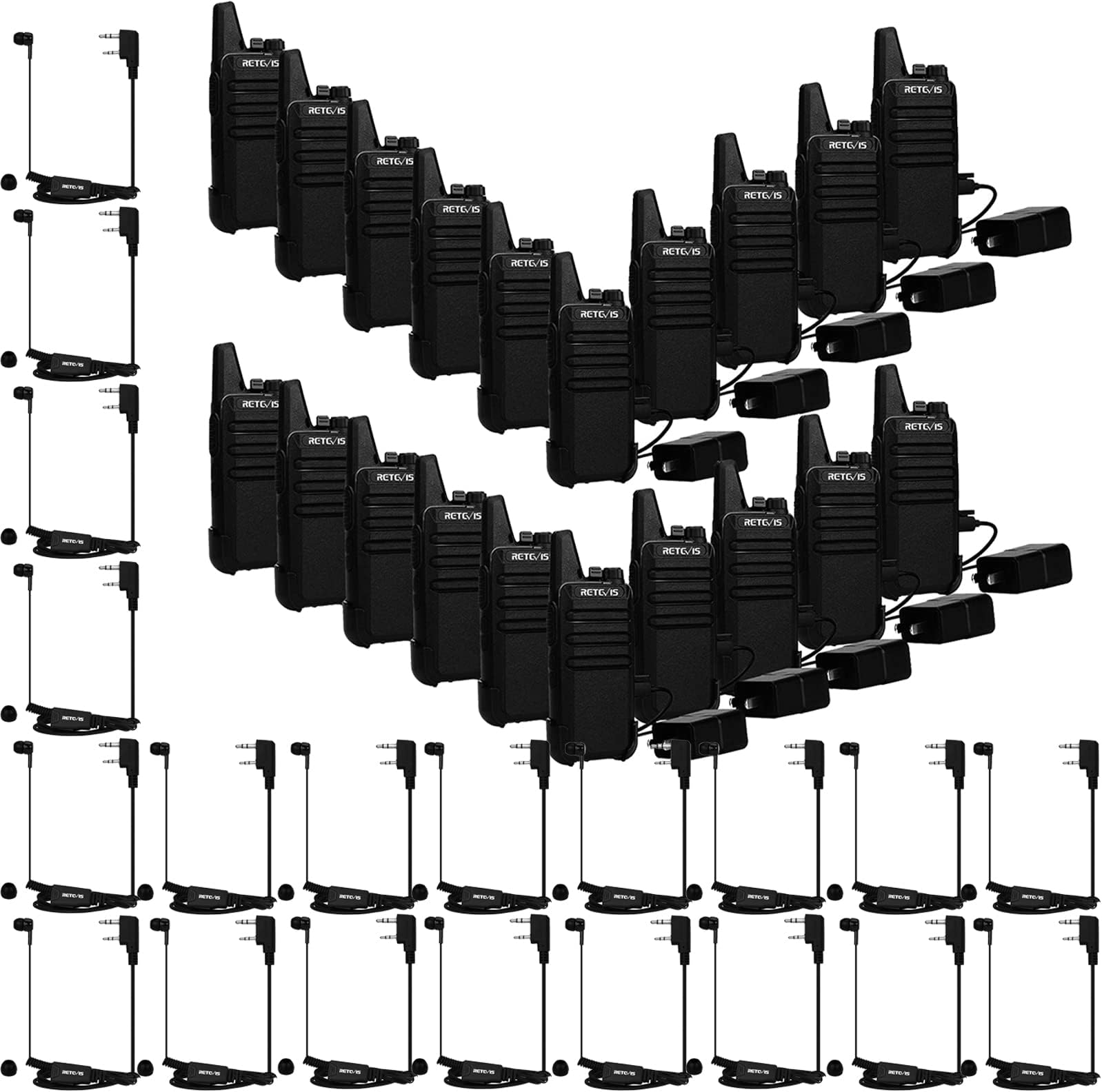 Amazon.com: Retevis RT22 Walkie Talkies Mini(20 Pack) with Earpiece(20 ...