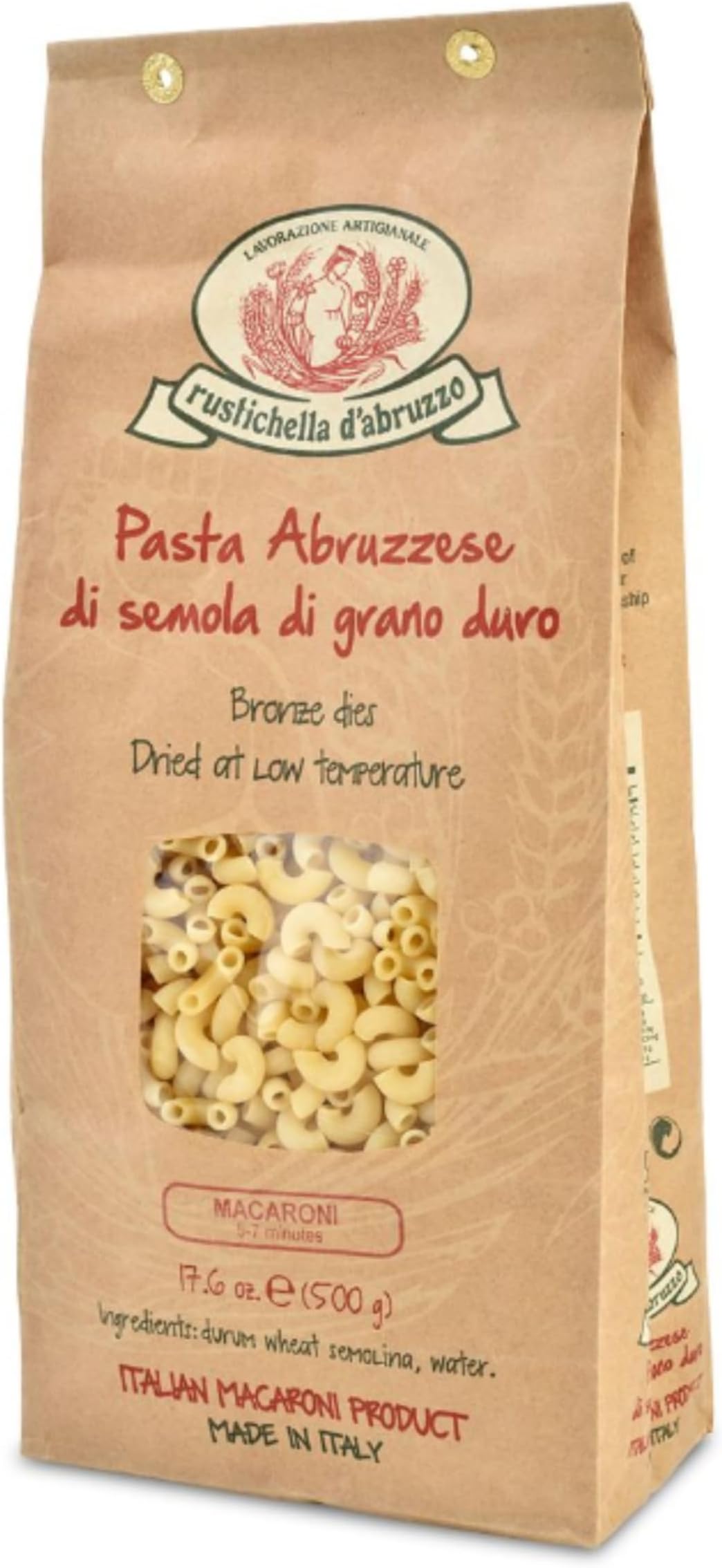 Amazon.com : Rustichella d'Abruzzo Macaroni Pasta - 500g Classic Durum ...
