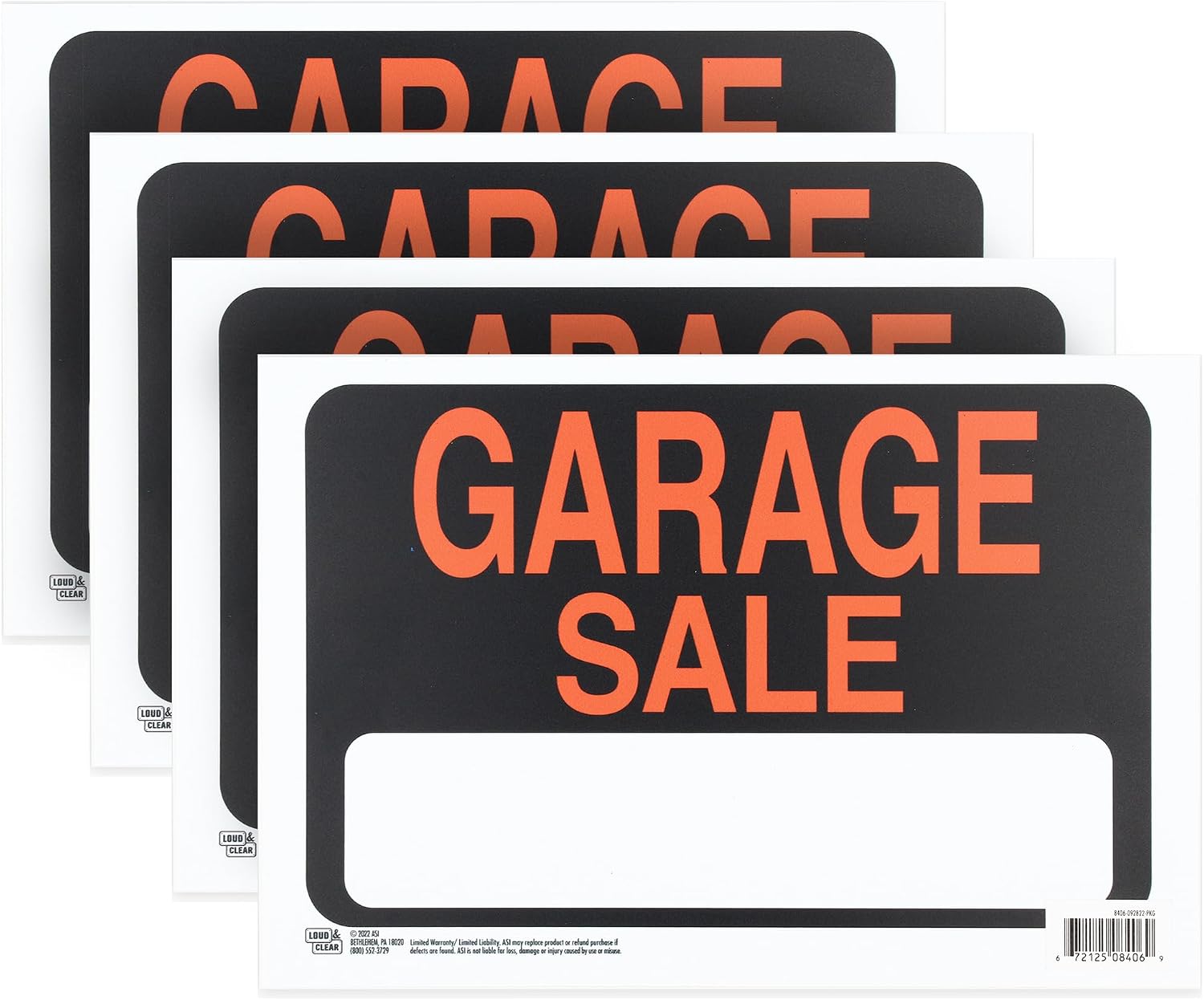 Amazon.com : ArtSkills Garage Sale Signs, 4 Pack 12x8 Inches Each ...