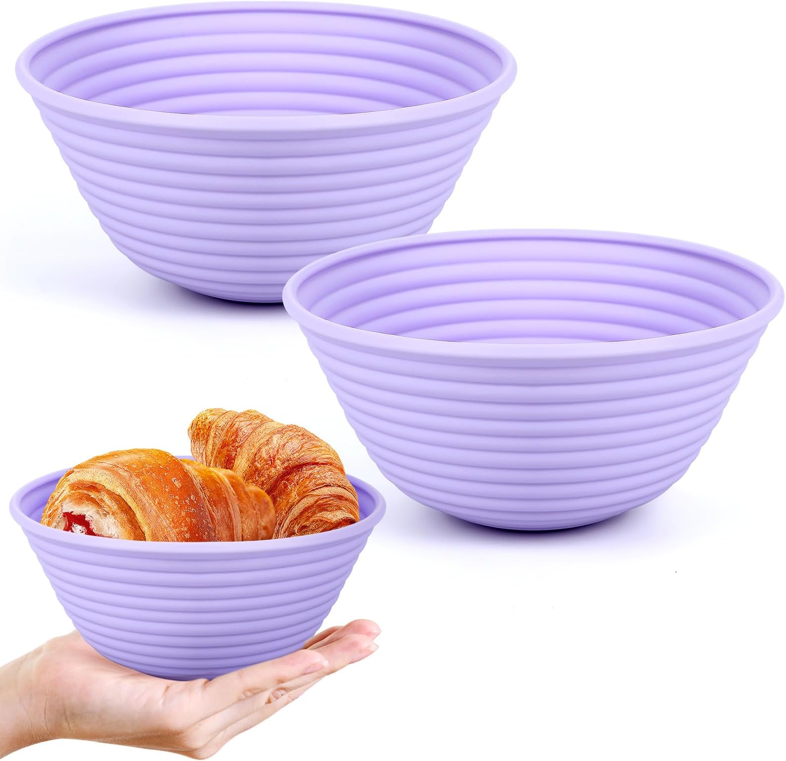 Amazon.com: Layhit 4 Pcs Mini Bread Proofing Baskets with Lids 5 Inch ...