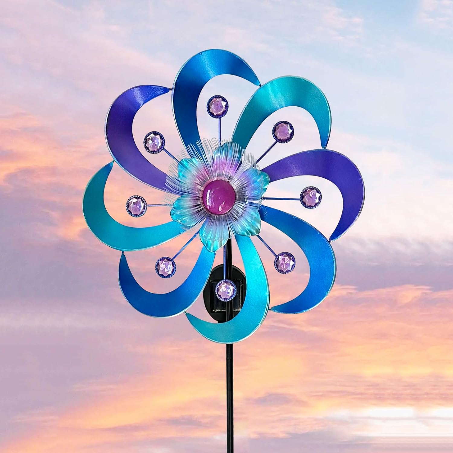 Amazon.com : Pink Petal Shape Kinetic Wind Spinner for Garden Decor ...