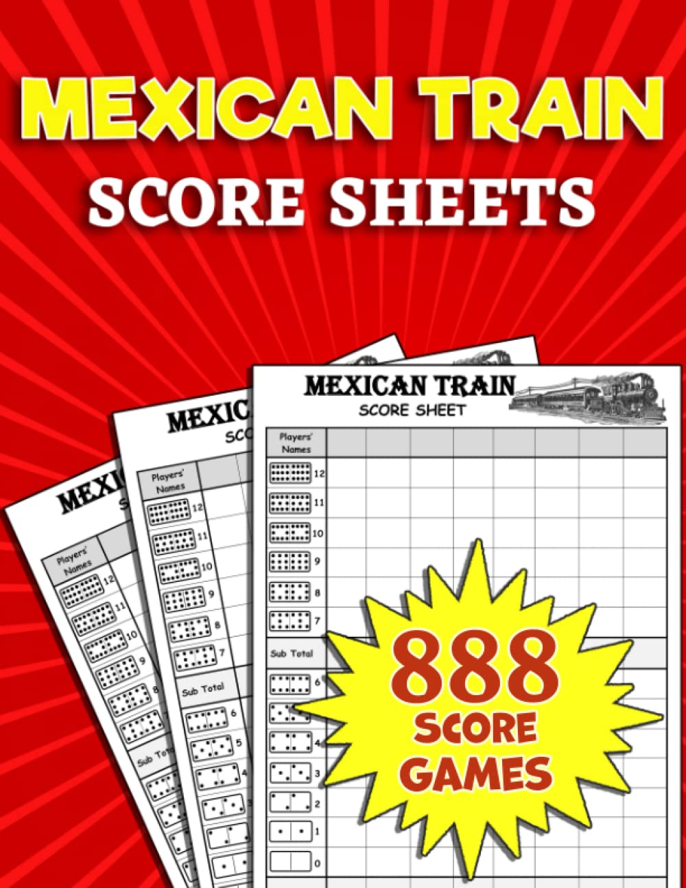 Mexican Train Score Sheets: 888 Large Score Pads for Scorekeeping ...