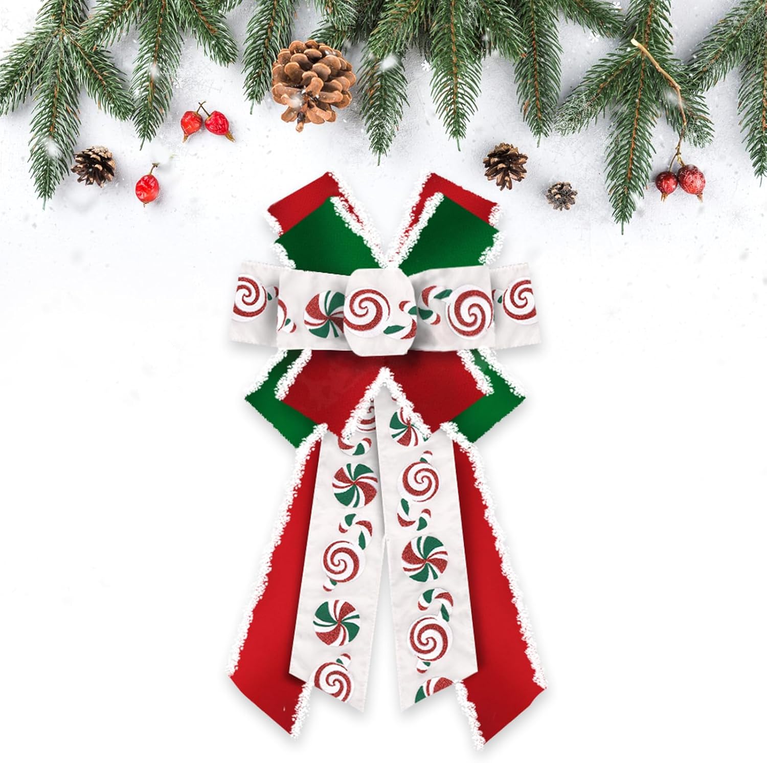 Amazon.com: Estivaux Large Christmas Bows for Wreath, Merry Christmas Wreath Bows Red Green ...