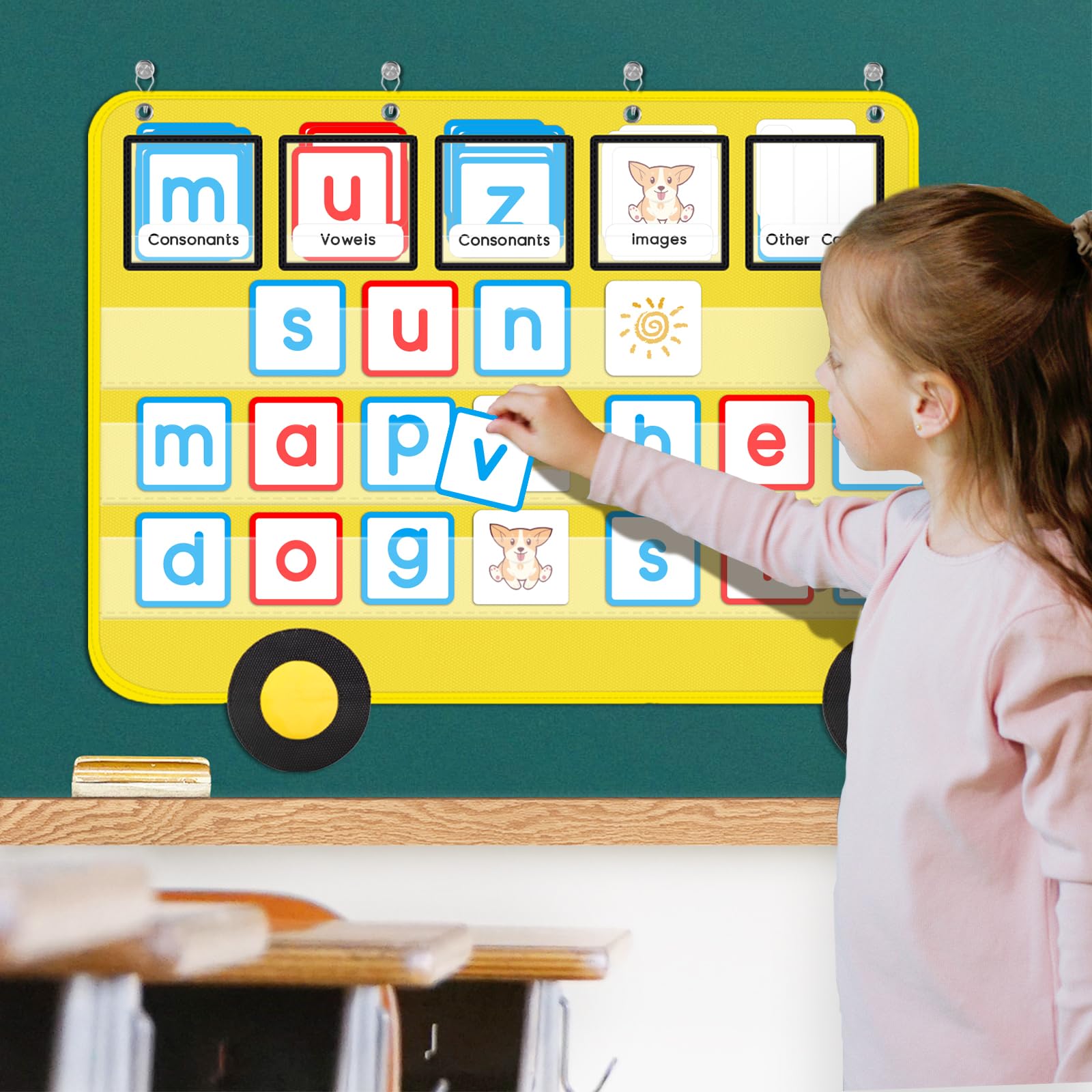 Snapklik.com : Pocket Chart For Classroom, 33 78 " X 22" Large School ...