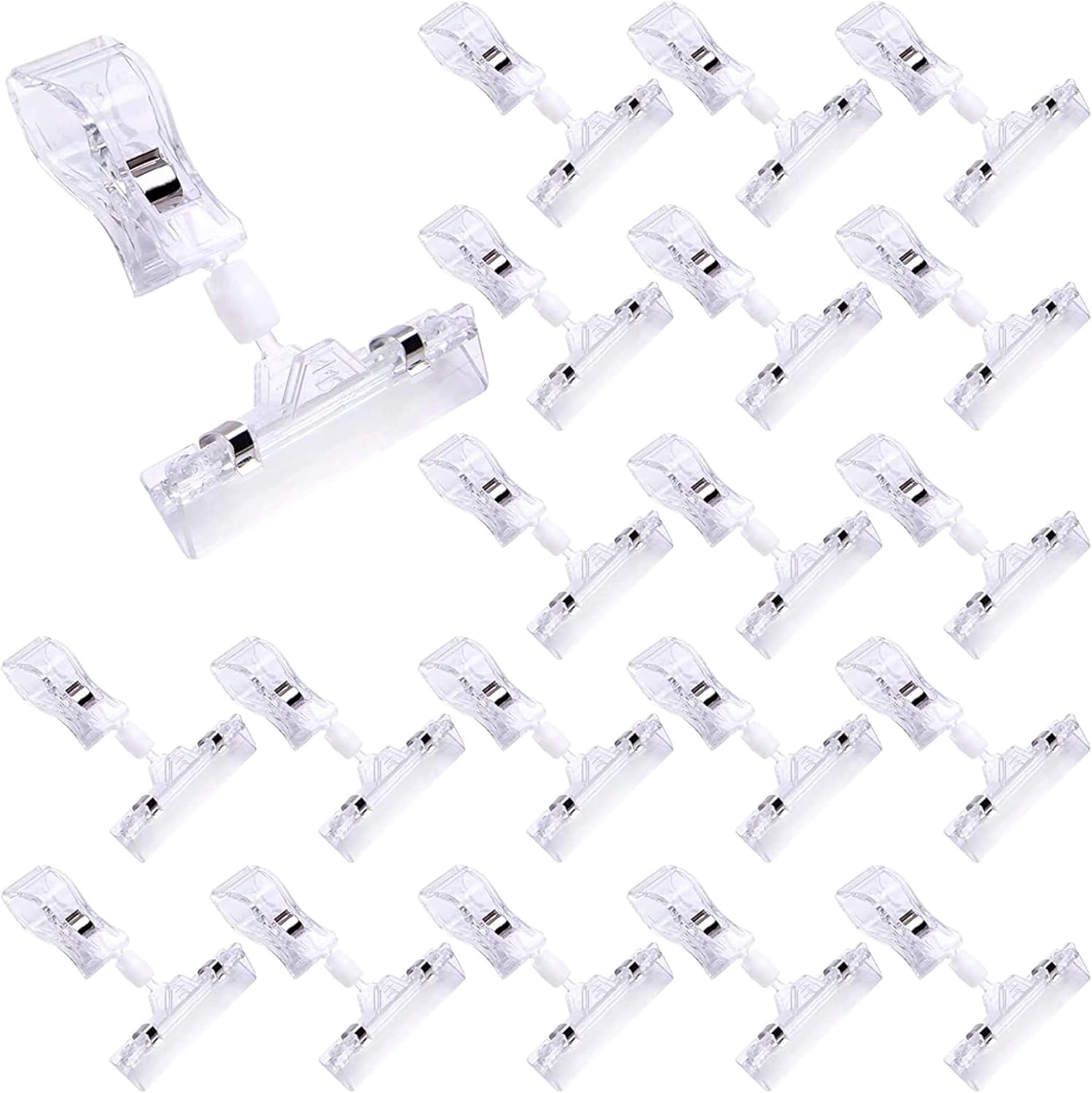 Amazon.com: Nisorpa 40pcs Plastic Clip-On Sign Holders Clear Swivel ...
