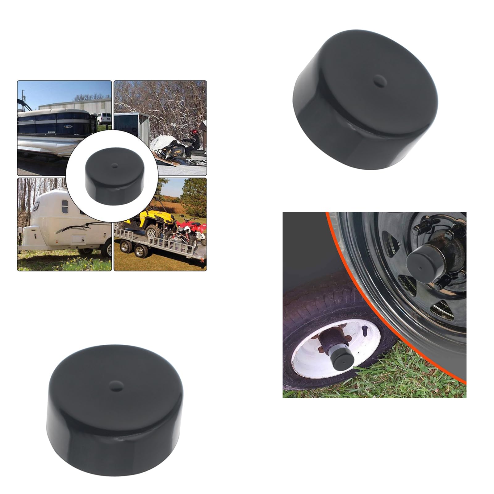 Snapklik.com : 4 Pcs 1.98-Inch Bearing Bars Cover Bearing Rubber Black ...