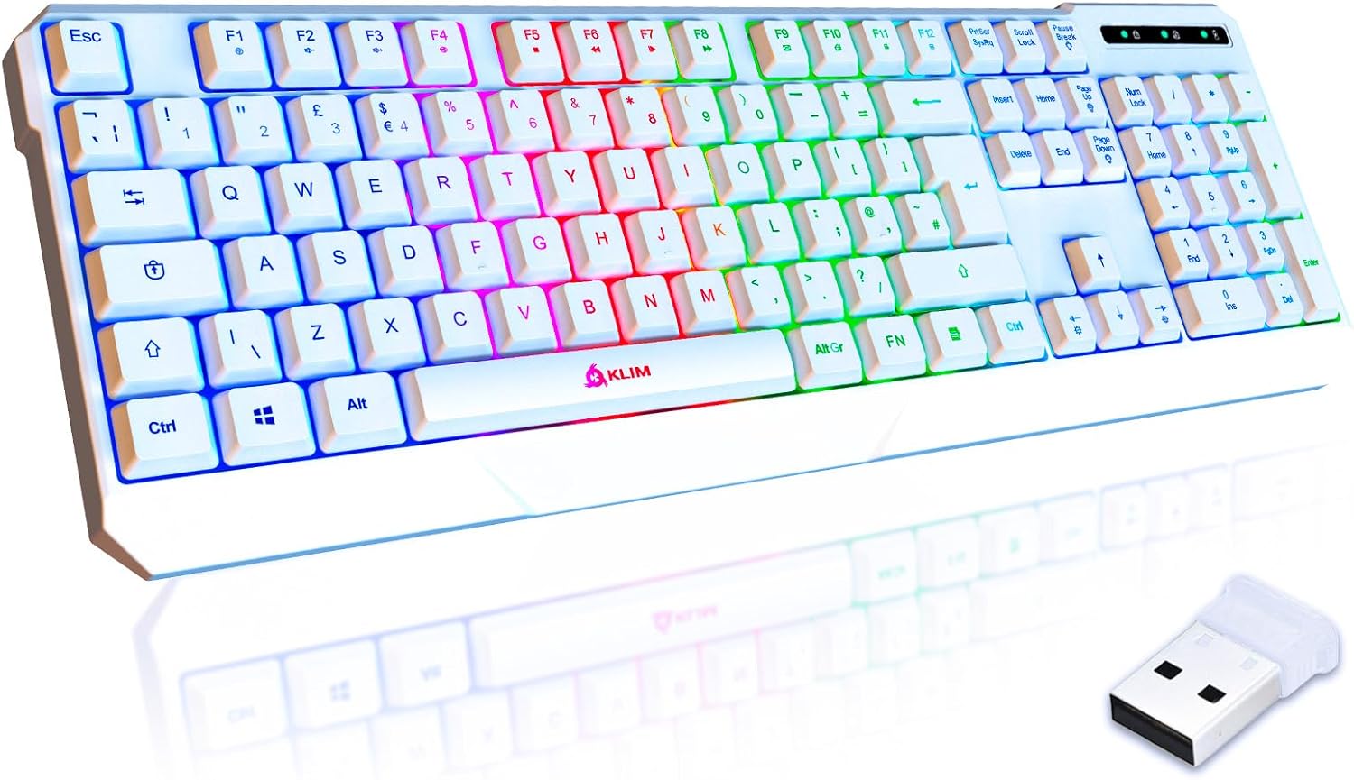 KLIM Chroma Wireless Keyboard UK Layout + Slim, Durable, Ergonomic ...