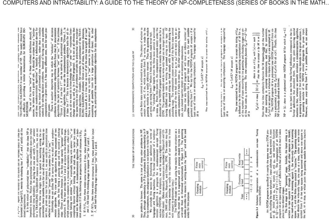 Amazon.com: Computers and intractability: A guide to the theory of NP ...