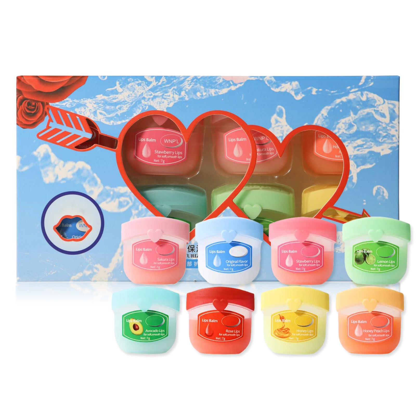 Lip Balm Set, 8 Flavours Lip Balm Multipack Original, Honey, Avocado ...