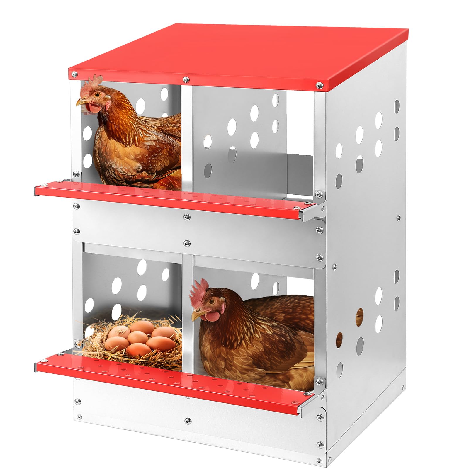 Amazon.com: Egles Chicken Nesting Boxes with Egg Collection, 4-Hole ...