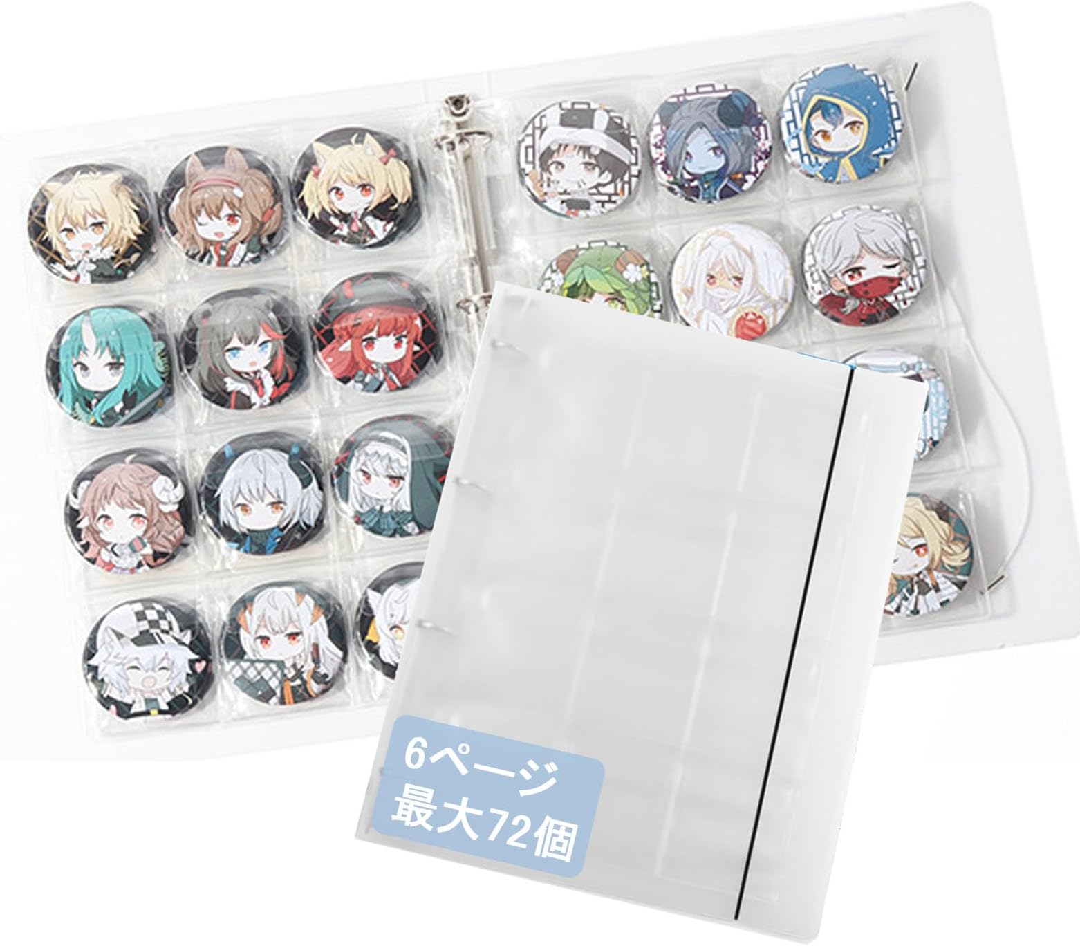 Amazon.co.jp: リヒトラブ myfa 推し活 缶バッジ フラップ付き 2枚入り コレクションポケット PVC 12ポケット A4 N3311 : 文房具・オフィス用品