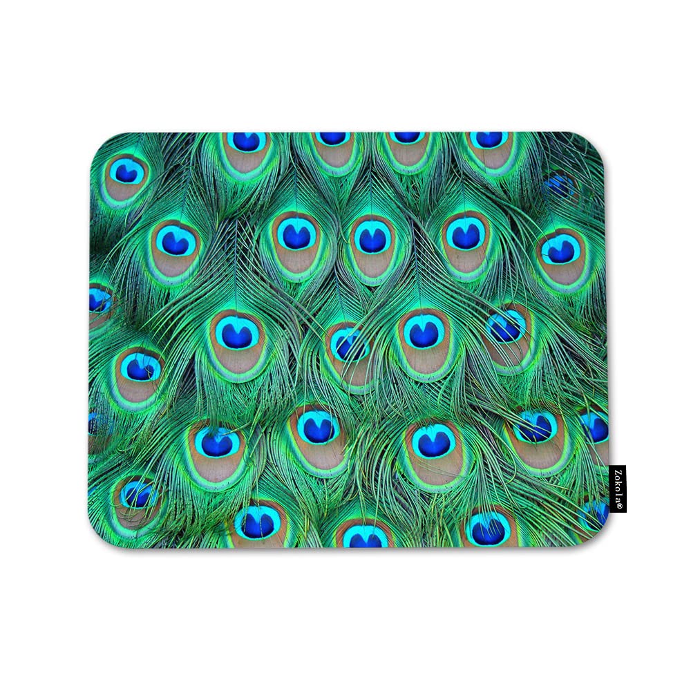 Amazon.com: Beabes Peacock Feathers Square Mousepads Desktop Notebook ...