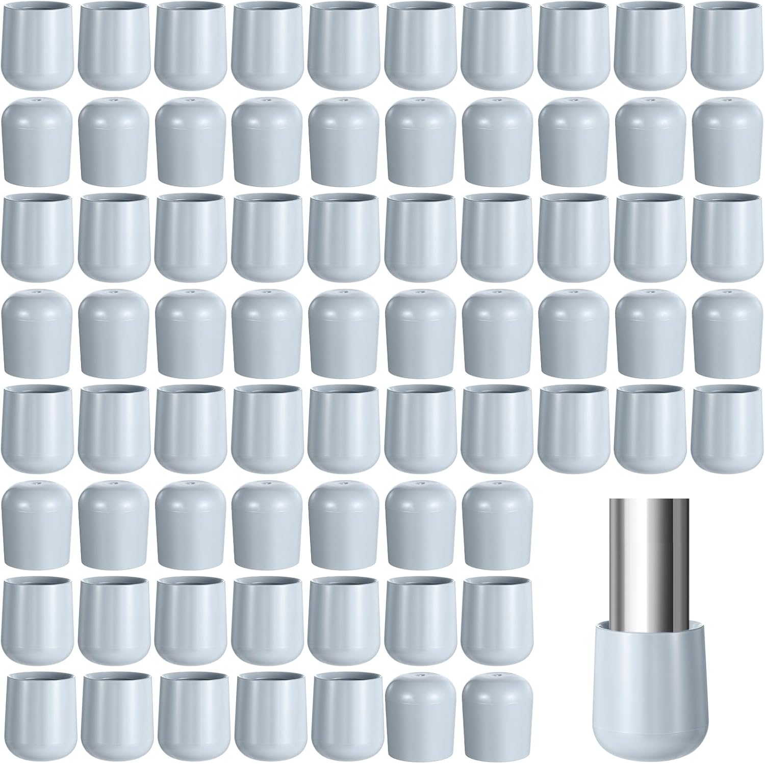 72 Pcs Folding Chair Leg Caps, 7/8 Inch Heavy Duty Plastic Chair End ...