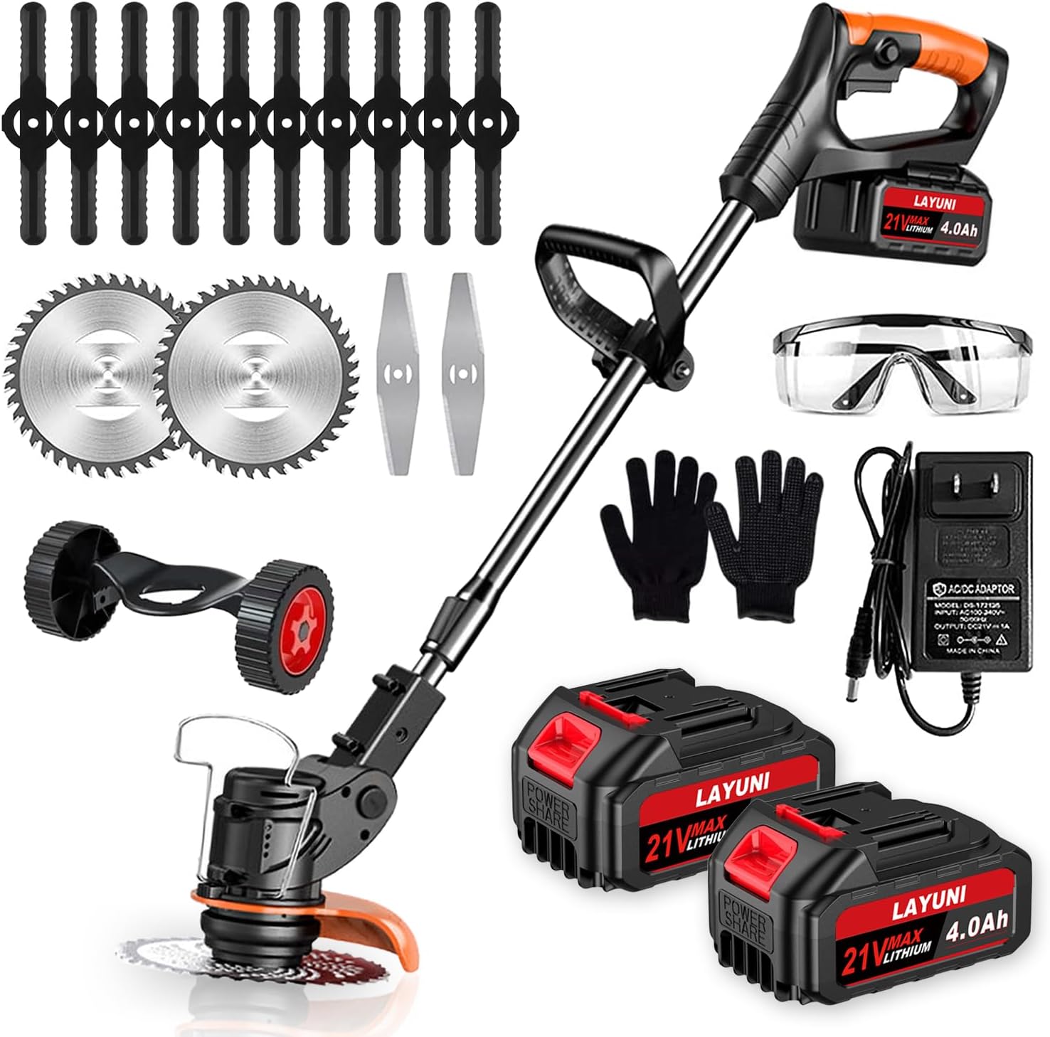 Amazon.com: Weed Wacker, LAYUNI 21V Electric Weed Eater Cordless ...