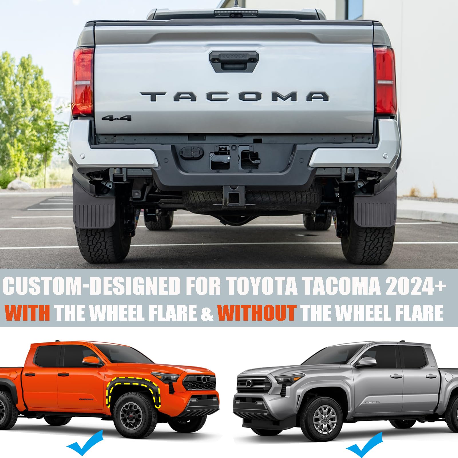 Snapklik.com : Mud Flaps For Toyota Tacoma 2024 2025 - Updated Flexible ...