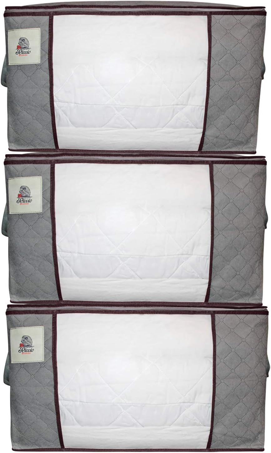 RICCIO Under Bed Storage Organiser 3Pcs Grey – Underbed Storage Bags ...
