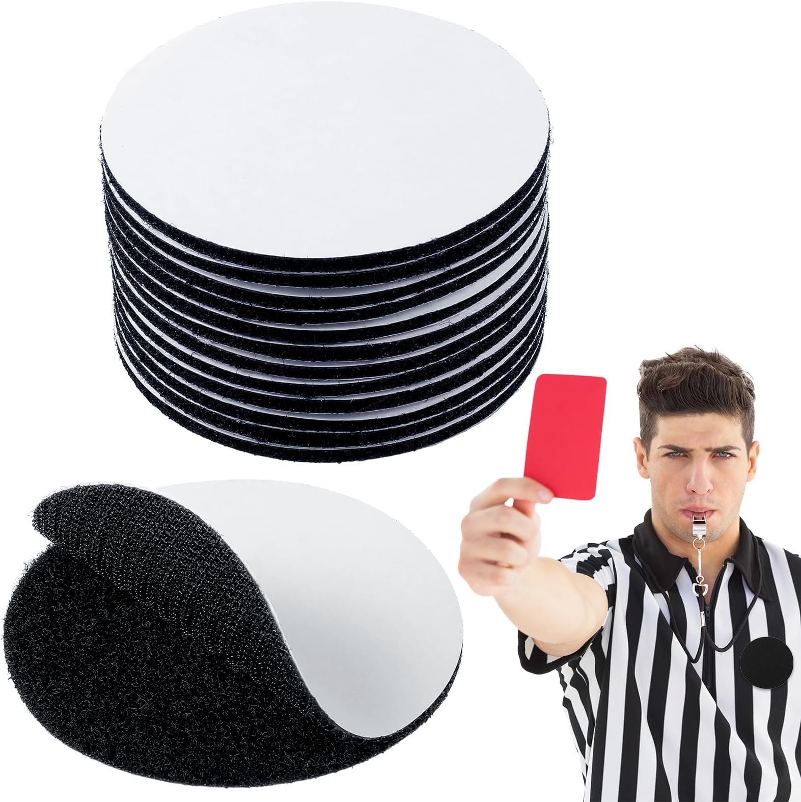 Amazon.com: 12 Pairs 3 Inch Referee Patch Hook and Loop Dots Reusable ...