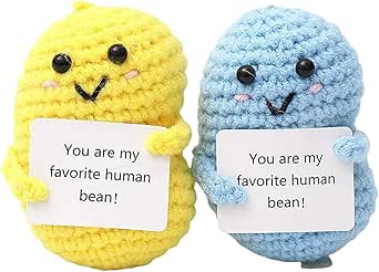 Amazon.com: Handmade Emotional Positive Gift Cute Beans Funny Crochet ...