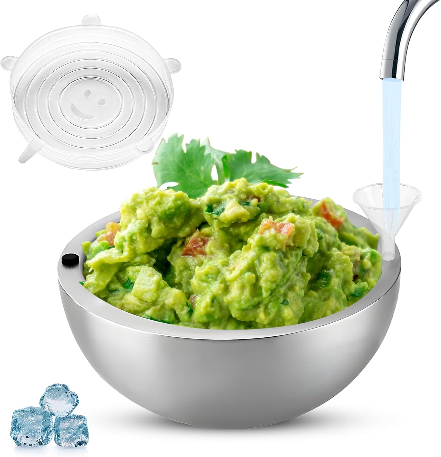 Amazon.com | Ice Dip Bowl with Lid - 304 Stainless Steel Ice Chiller ...