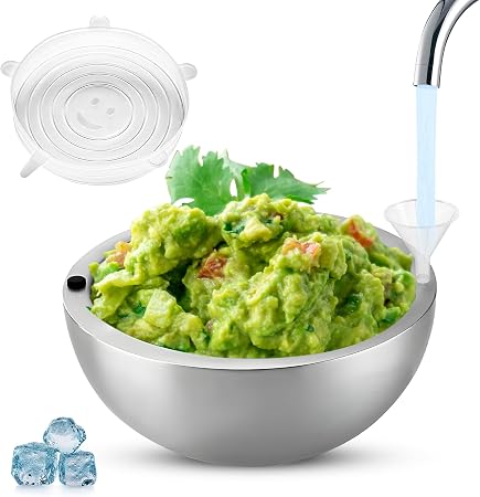 Amazon.com | Ice Dip Bowl with Lid - 304 Stainless Steel Ice Chiller ...
