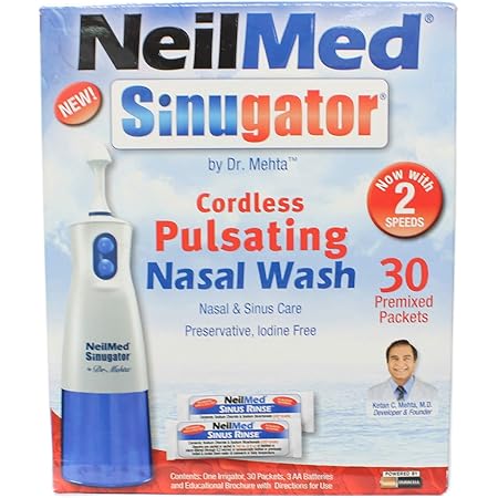 Amazon.com: NeilMed Sinugator Cordless Pulsating Nasal Wash with 30 ...