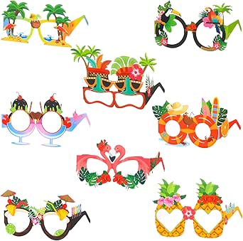Amazon.com: LENSARKU 24 Pack Luau Sunglasses Party Decorations ...