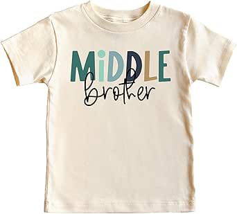 Amazon.com: Middle Brother T-Shirt for Boys Middle Bro Sibling Reveal ...