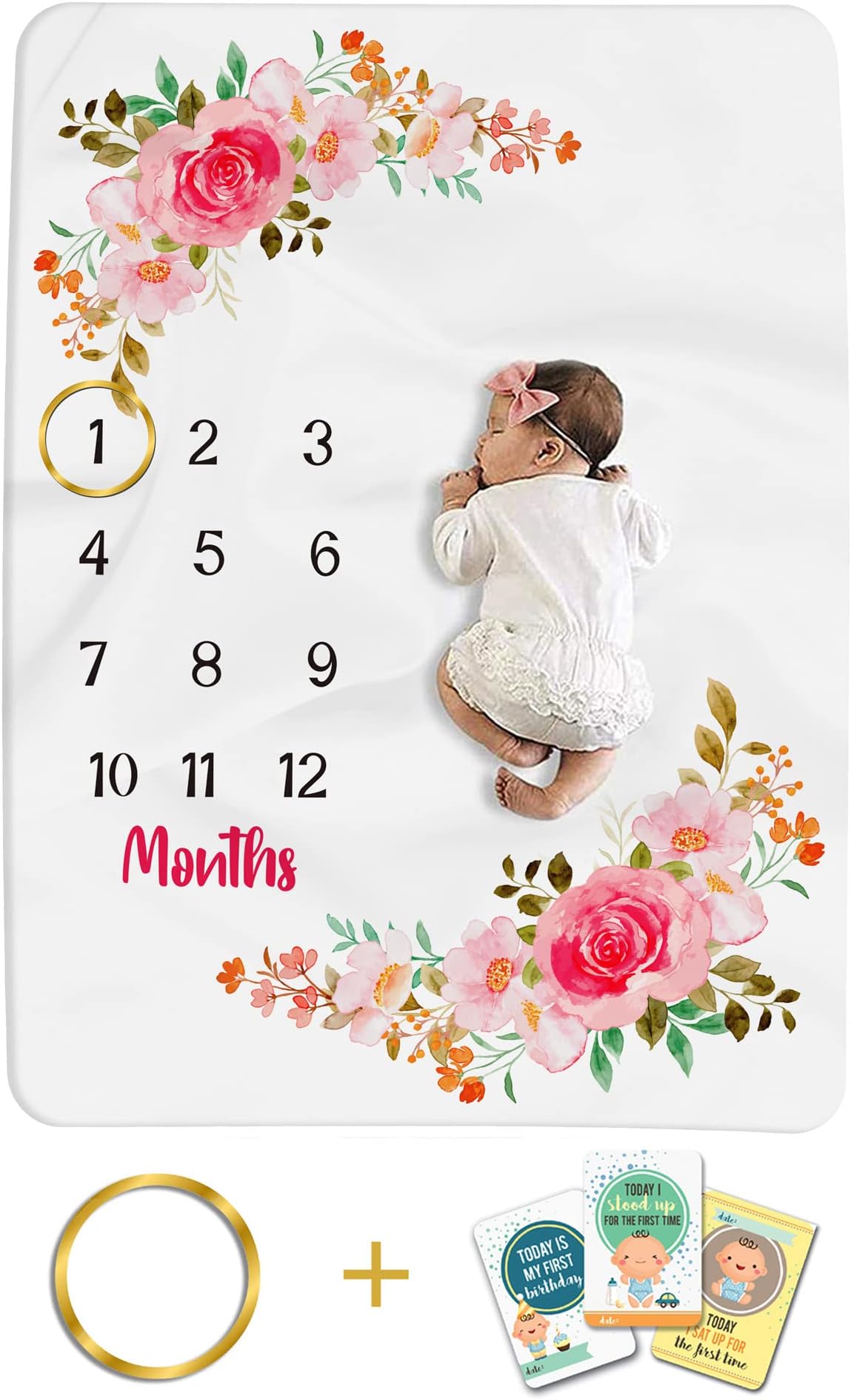 Custom Catch Monthly Milestone Blanket | 1 to 12 Months | Best for ...
