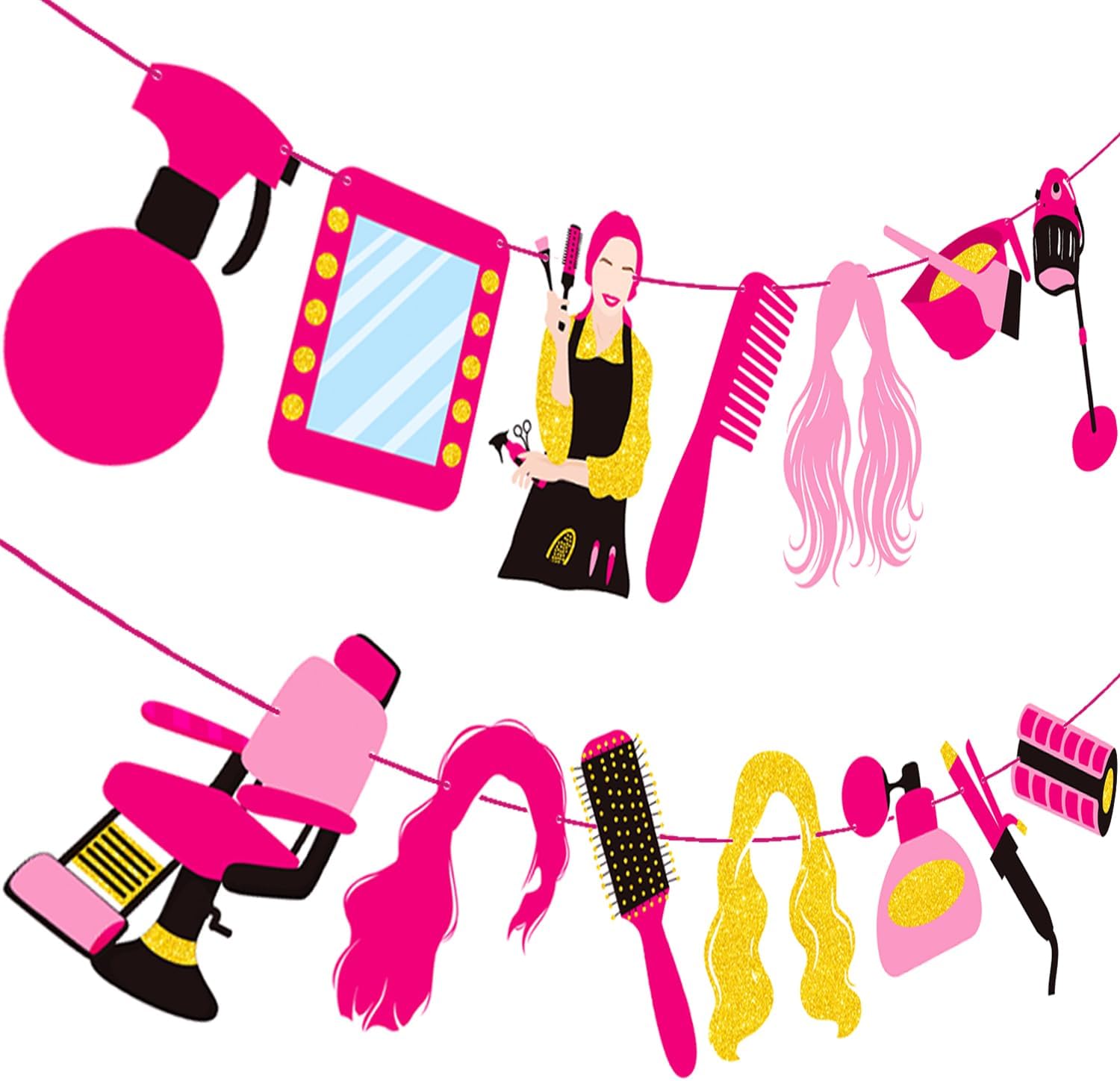 Amazon.com: Barbershop Party Banners 2Pcs Hairdresser Birthday ...