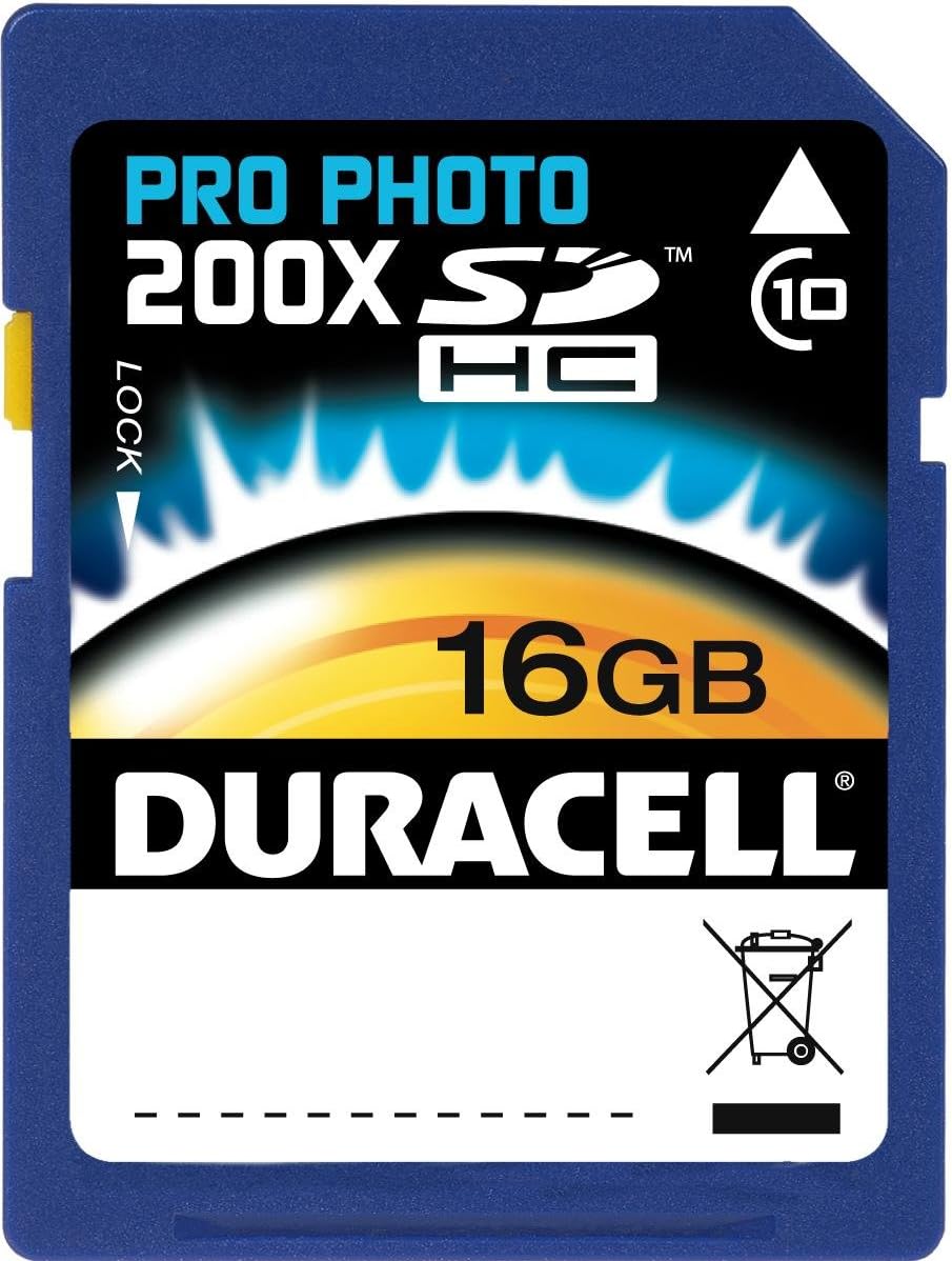 Amazon.com: Duracell 16GB Class 10 UHS-1 U1 Prime SD HC Memory Card Up ...