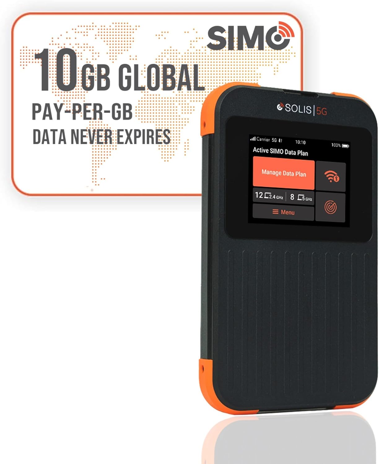 Amazon.com: SIMO Solis 5G WiFi Mobile Hotspot + 10GB Global Data, Local and International ...