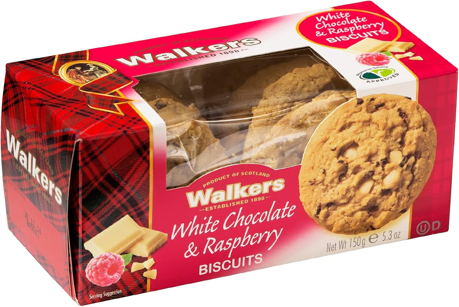 Walkers Shortbread White Chocolate & Raspberry Biscuits, Traditional ...