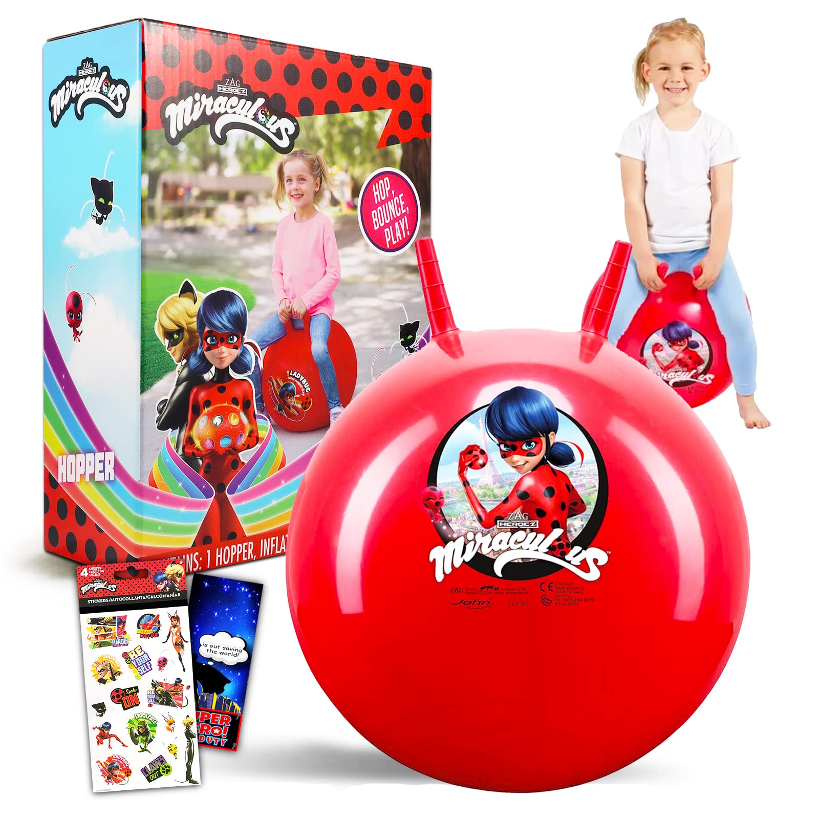 Buy Miraculous Ladybug Hopper Ball for Kids - 15 Inch Miraculous ...