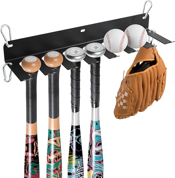 Amazon.com : Baseball Bat Holder Wall Mount, Metal Bat Rack for Dugout ...