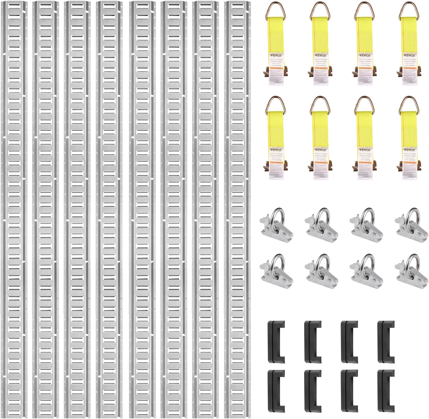 Amazon.com: VEVOR E Track Tie-Down Rail Kit, 30PCS 5FT E-Tracks Set ...