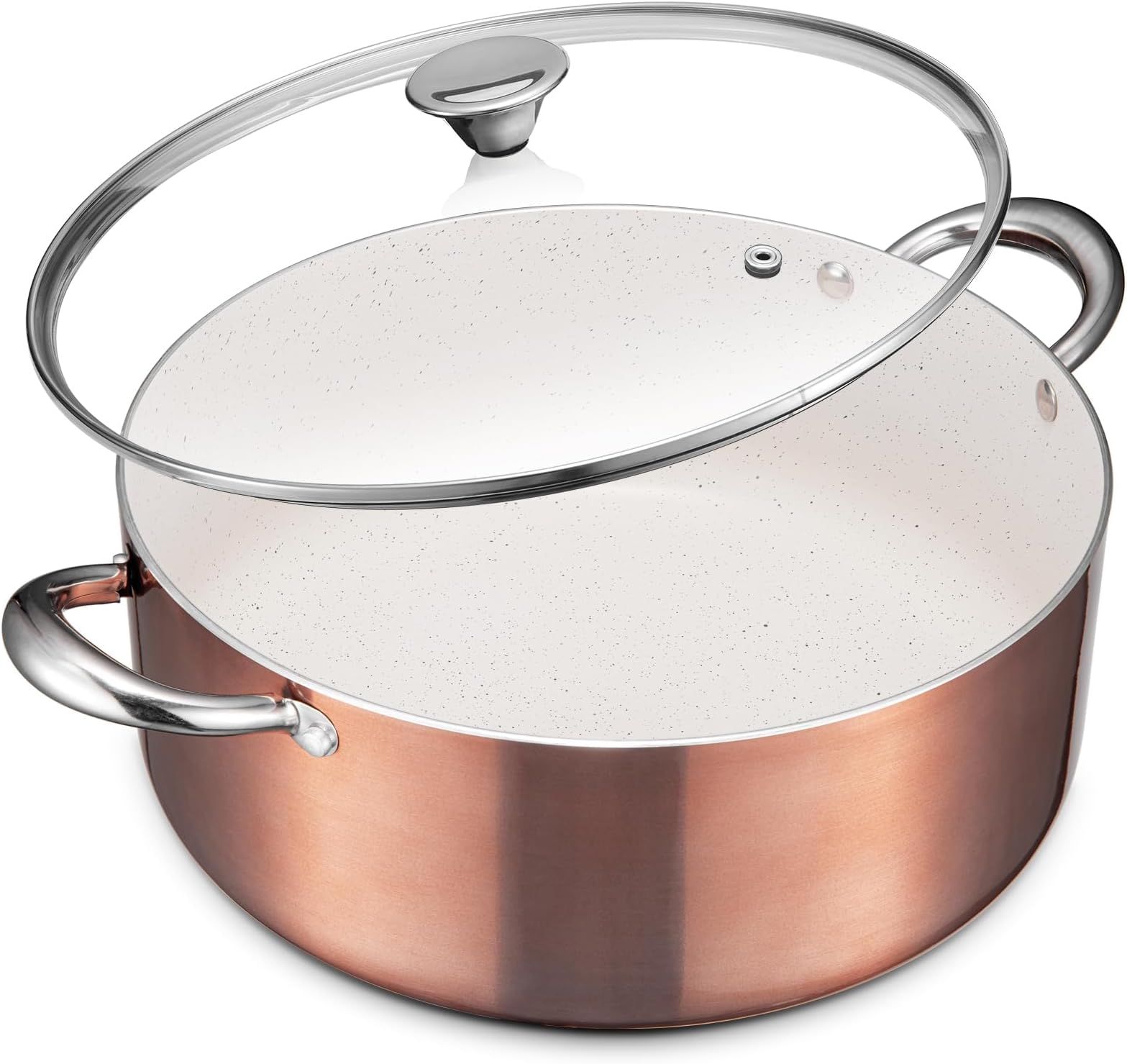 Amazon.com: Saflon Titanium Nonstick 8-Quart Stock Pot with Tempered ...