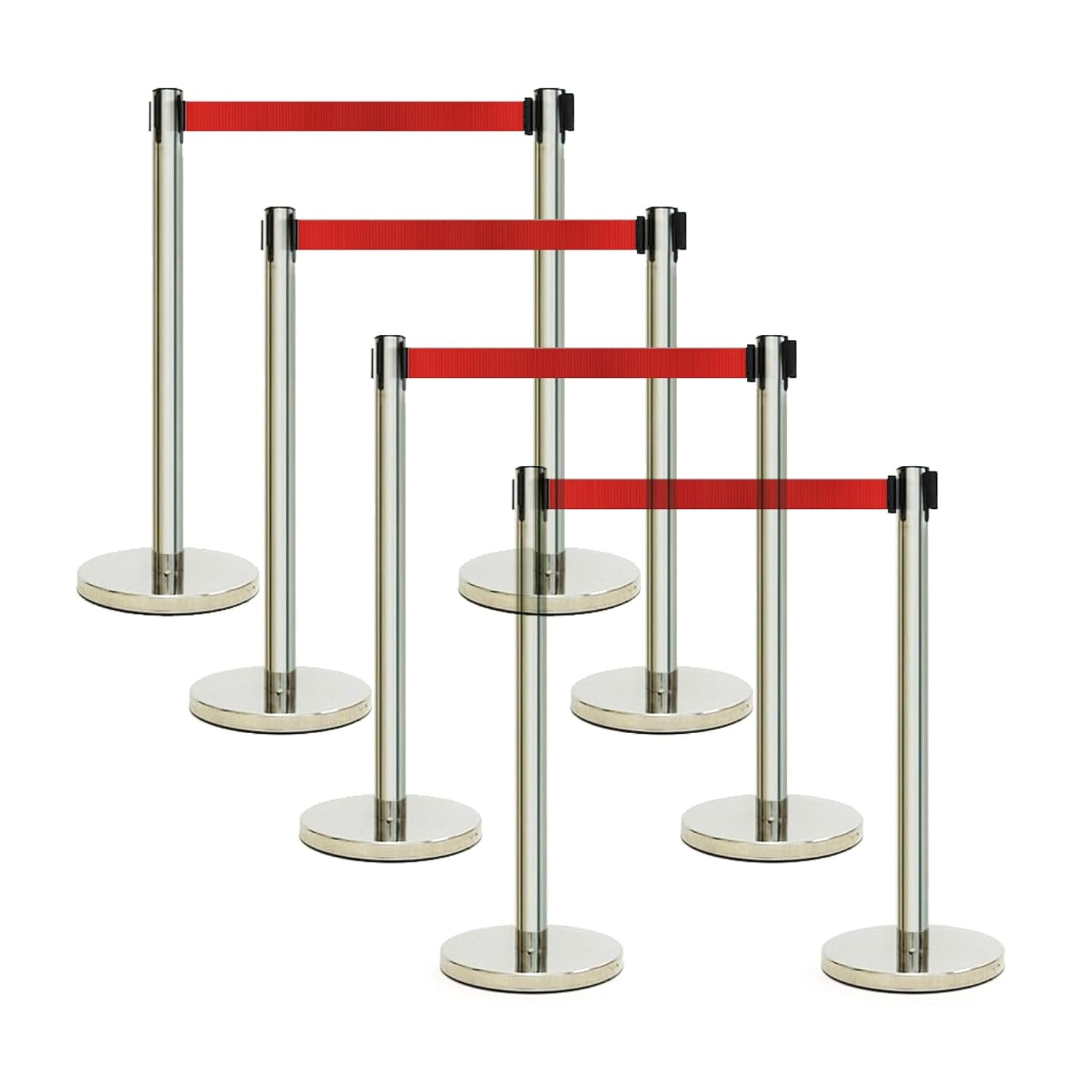 The Shopfitting Shop 8 x Red Retractable Crowd Control Barrier Posts ...
