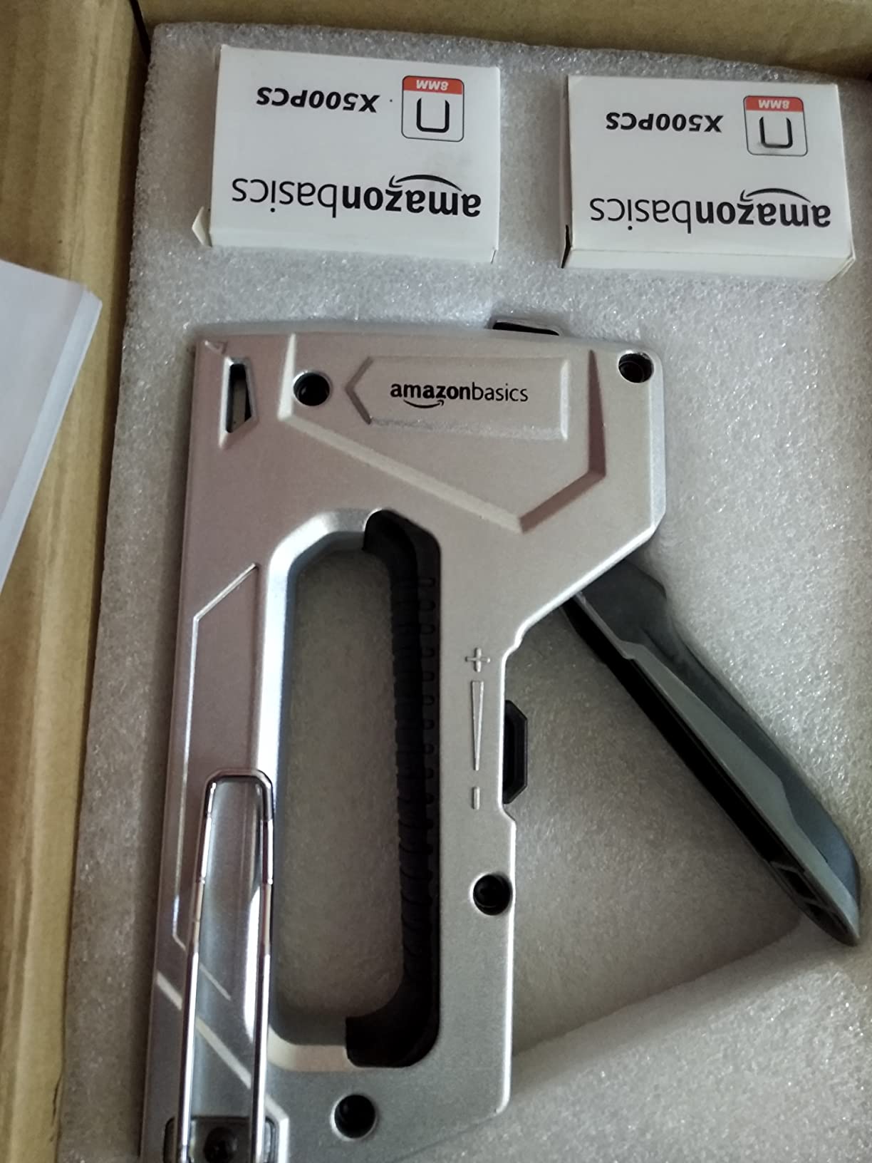 amazon basics 2 in 1 Heavy Duty Rubber Grip Staple Gun - (6-14mm ...