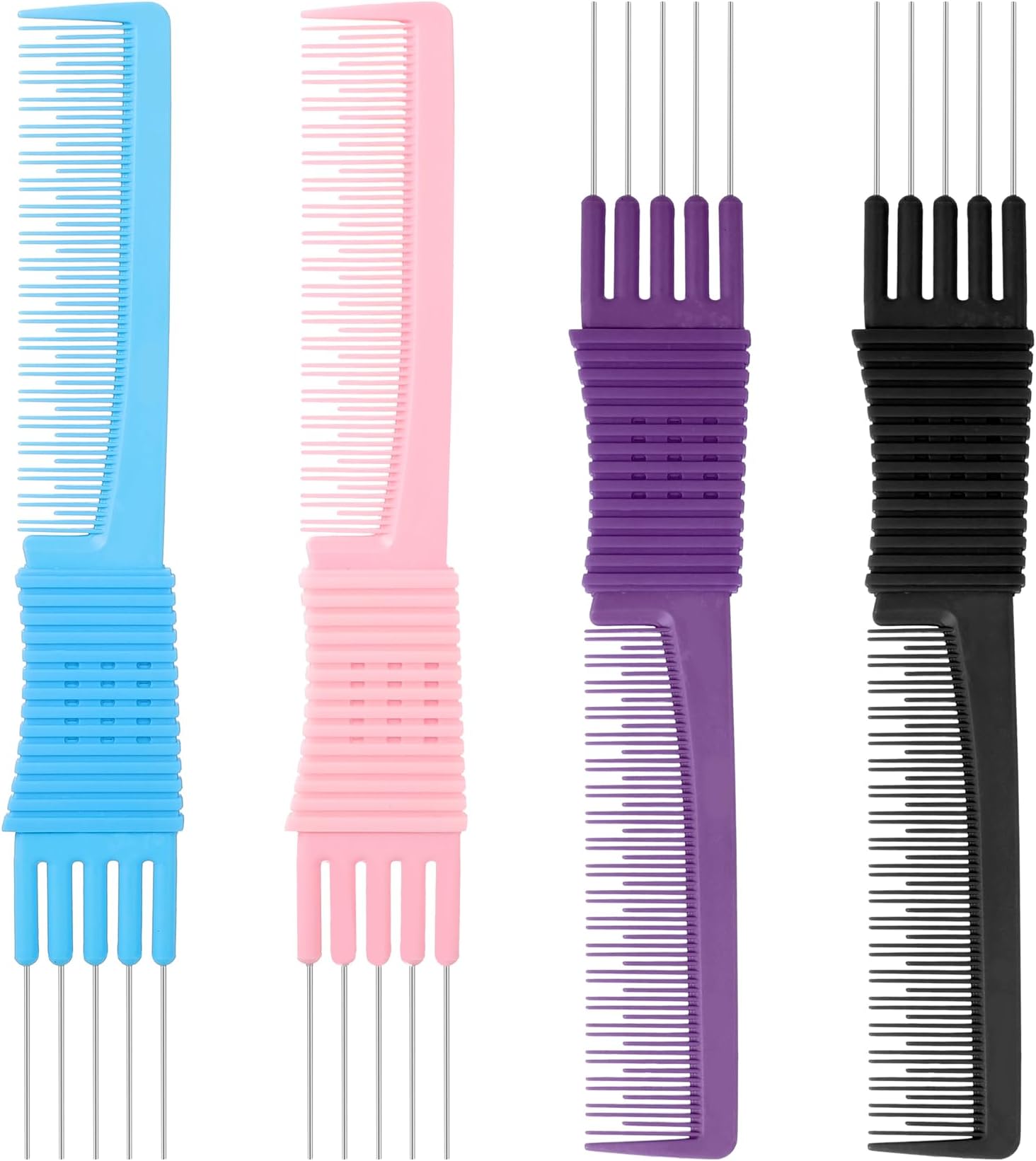 Amazon.com : Beautifultracy 2 Packs Teasing Comb with Metal Pick Combs ...