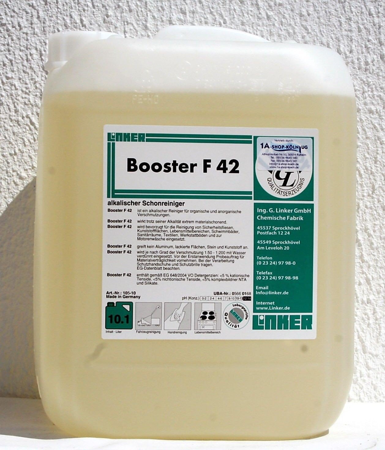 Linker Booster F42 slightly alkaline cleaner, 10 litres : Amazon.co.uk ...