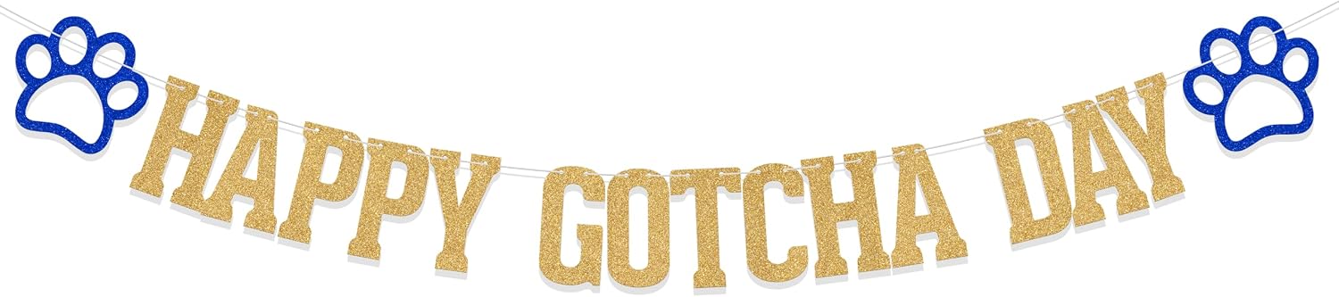 Amazon.com: Happy Gotcha Day Banner, Pet Adoption Party Decorations ...
