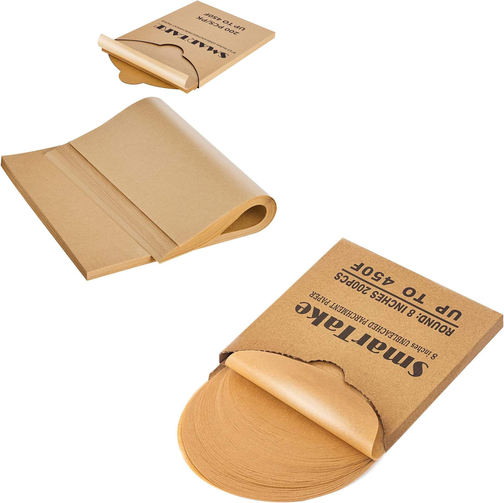 Amazon.com: SMARTAKE 200 Pcs 8" Round Parchment Paper Baking Sheets ...