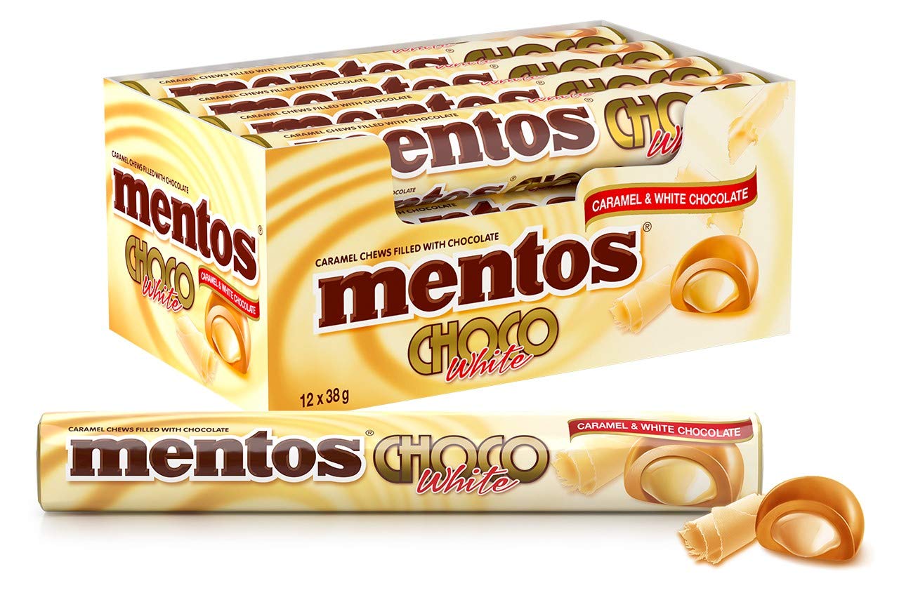Buy Mentos Choc White Roll 38g x 12 Online Philippines | Ubuy
