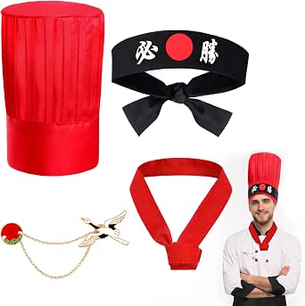 Amazon.com: Keymall Costume Headwear Chef Hat, Hibachi Japanese ...