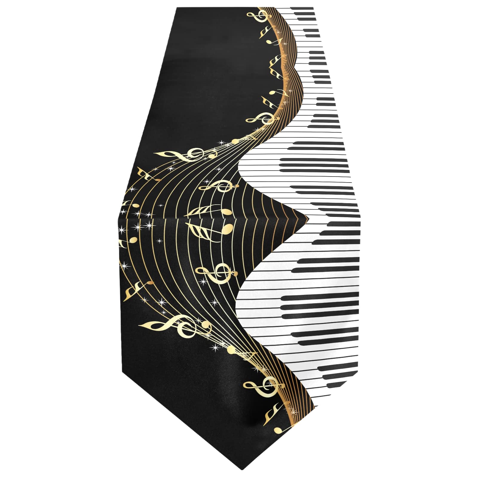 Amazon.com: ALAZA Double-Sided Music Notes Piano Table Runner 14x108 ...