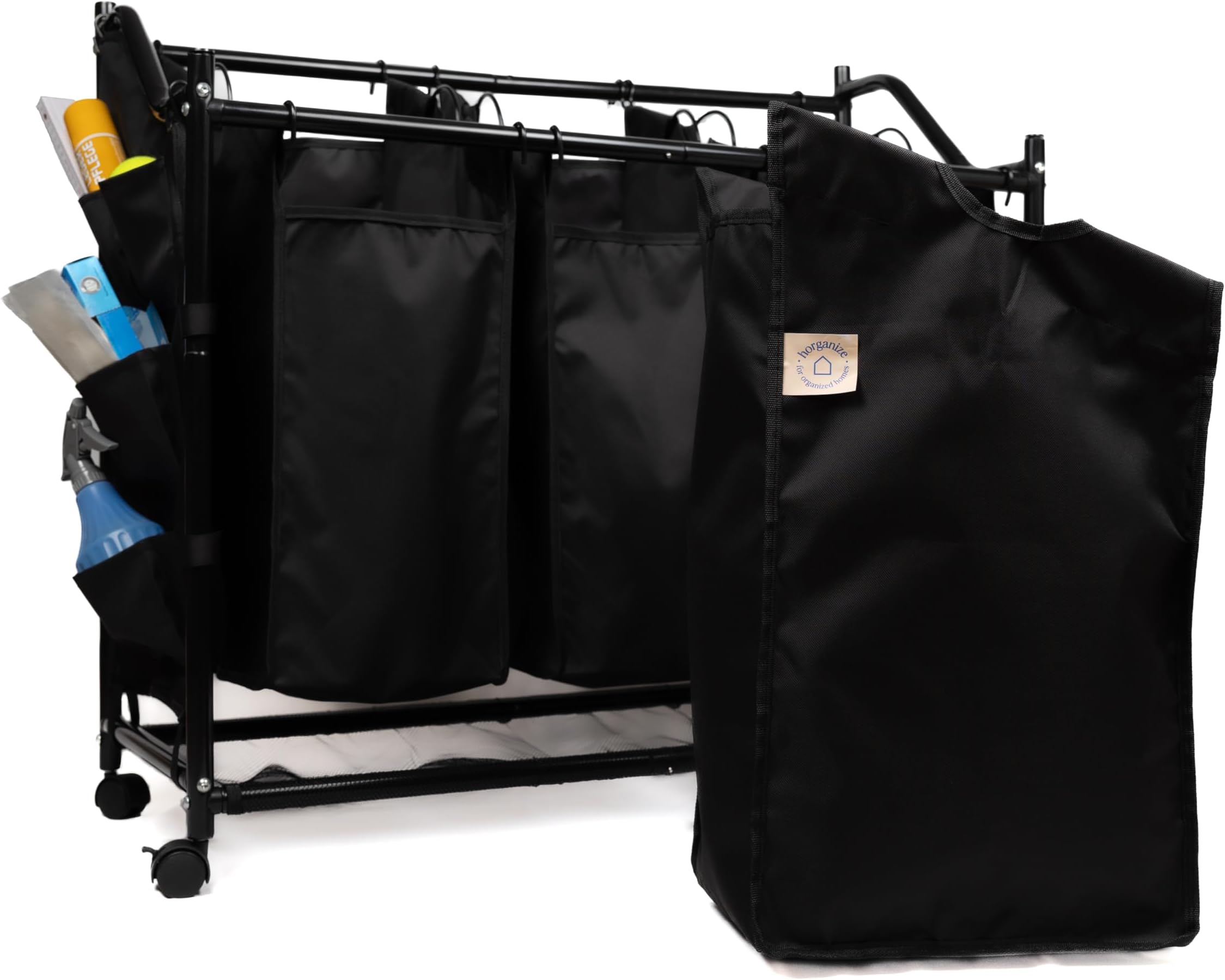 AWTATOS Laundry Basket with 4 Compartments on Wheels, Laundry Hamper ...