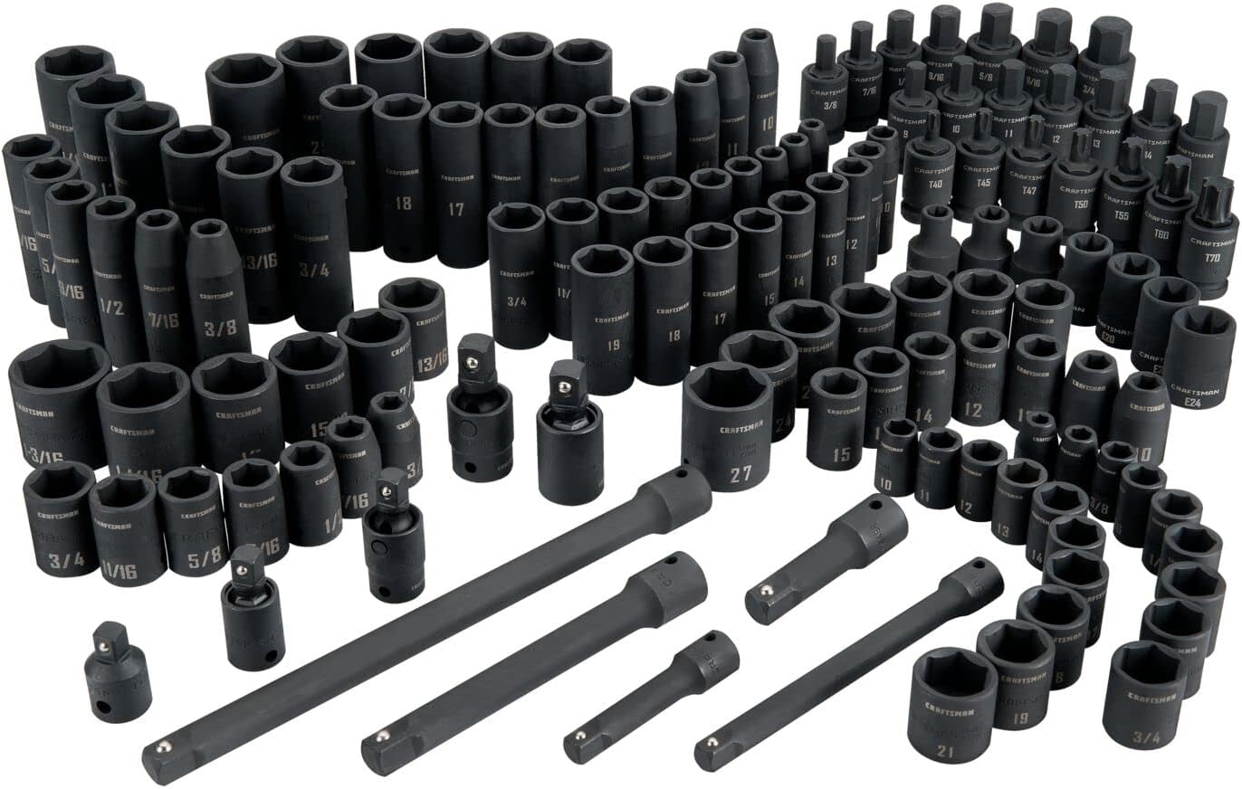 Amazon.com: CRAFTSMAN Mechanic Tool Set, Impact Socket Set, SAE/Metric ...